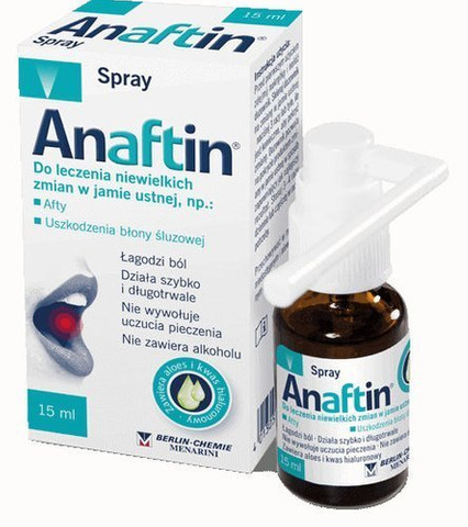 Anaftin Spray na afty 15ml | cena, opinie, dawkowanie, skład | i-Apteka.pl