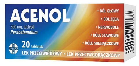 ACENOL 0,3 x 20 tabletek | cena, opinie, dawkowanie, skład | i-Apteka.pl
