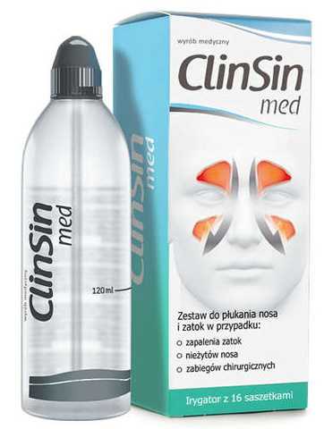 ClinSin med zestaw do płukania nosa i zatok irygator + 16 saszetek ...