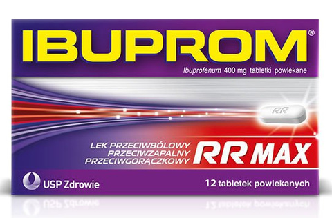Ibuprom RR MAX x 12 tabletek | cena, opinie, dawkowanie, skład | i ...