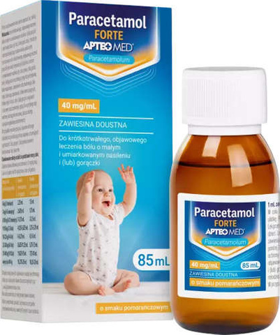 Paracetamol FORTE APTEO MED 40 mg/ml zawiesina doustna 85ml | cena ...