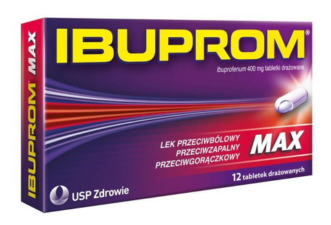 Ibuprom MAX 400 mg, 12 tabletek, lek przeciwbólowy z ibuprofenem | cena ...