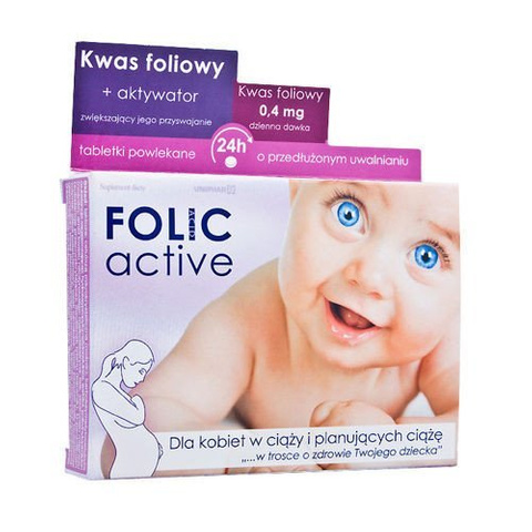 FOLIC ACTIVE x 30 tabletek | cena, opinie, dawkowanie, skład | i-Apteka.pl