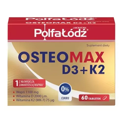 Osteomax D3+K2 x 60 tabletek | cena, opinie, dawkowanie, skład | i ...