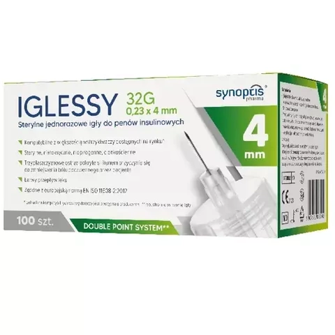 IGLESSY Sterylne jednorazowe igły do penów insulinowych 32G 0,23 x 4mm ...