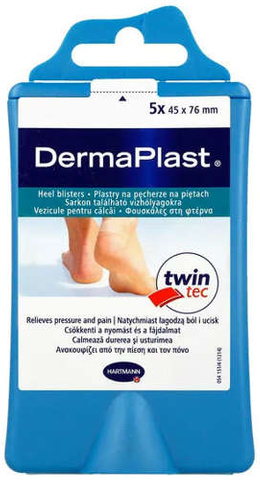 DermaPlast Hydro Plaster na pęcherze na piętach 76x45mm x 5 sztuk ...