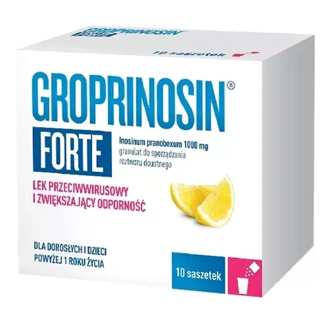Groprinosin Forte 1g x 10 saszetek | cena, opinie, dawkowanie, skład ...