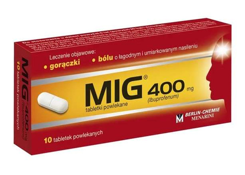 MIG 400mg x 10 tabletek | cena, opinie, dawkowanie, skład | i-Apteka.pl