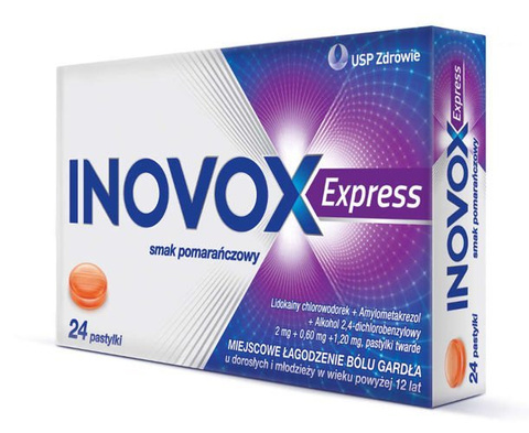 Inovox Express smak pomarańczowy x 24 pastylki do ssania | cena, opinie ...