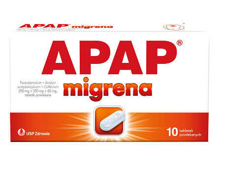 Apap Migrena x 10 tabletek | cena, opinie, dawkowanie, skład | i-Apteka.pl