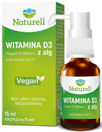 Naturell Witamina D3 z alg 15ml | cena, opinie, dawkowanie, skład | i-Apteka.pl