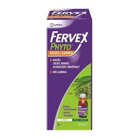 Fervex Phyto kaszel i gardło syrop 120ml | cena, opinie, dawkowanie ...