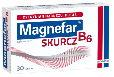 Magnefar B6 Skurcz x 30 tabletek | cena, opinie, dawkowanie, skład | i-Apteka.pl