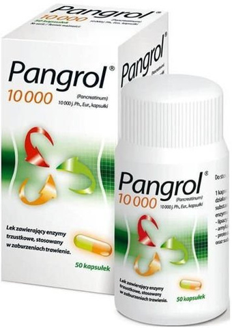 PANGROL 10000j.m. x 50 kapsułek | cena, opinie, dawkowanie, skład | i ...