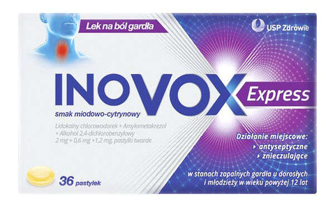 Inovox Express smak miodowo-cytrynowy x 36 pastylek | cena, opinie ...