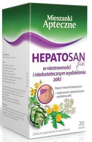 HEPATOSAN (CHOLAGOGA II) zioła fix 2g x 20 saszetek | cena, opinie ...
