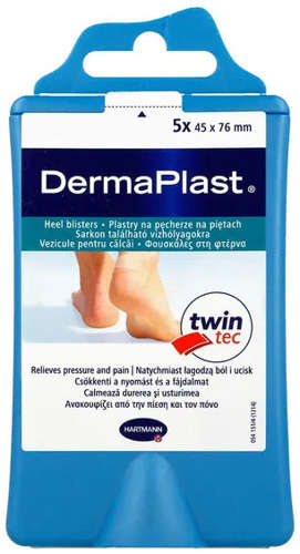 DermaPlast Hydro Plaster na pęcherze na piętach 76x45mm x 5 sztuk ...