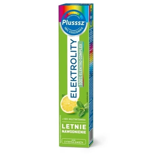 Plusssz Elektrolity + 100% Multiwitamina cytryna & mięta x 24 tabletki ...