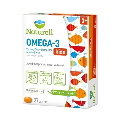 Naturell Omega-3 Kids żelki x 27 sztuk - opinie, działanie, skład - USP zdrowie - i-Apteka.pl