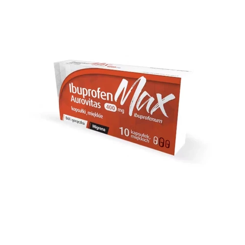 Ibuprofen Max Aurovitas 400mg x 10 kapsułek - opinie, działanie, skład ...