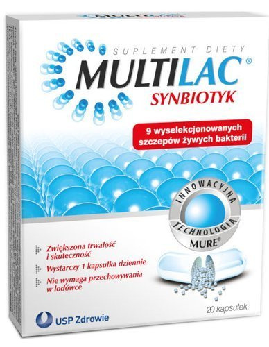 MULTILAC Synbiotyk x 20 kapsułek - opinie, działanie, skład - USP ...