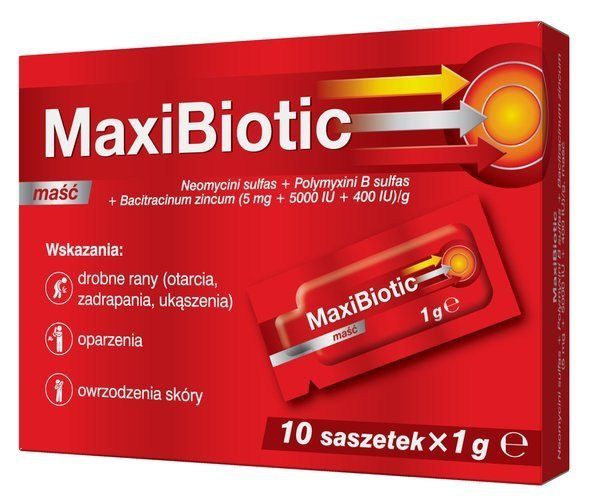 MaxiBiotic maść 1g x 10 saszetek - opinie, działanie, skład - Bausch ...