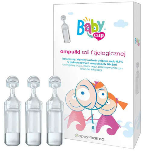 BABYCAP ampułki soli fizjologicznej 5ml x 10 sztuk - opinie, działanie, skład - Capeypharma - i ...