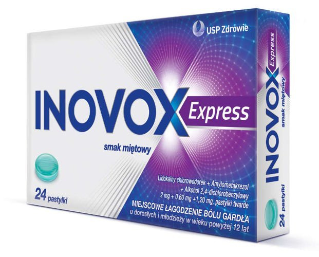 Inovox Express smak miętowy x 24 pastylki do ssania - opinie, działanie ...