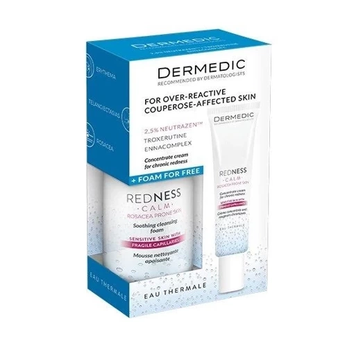DERMEDIC Redness Calm Zestaw Kojąca Pianka oczyszczająca 170ml + Krem ...