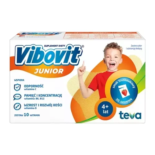 Vibovit Junior x 30 saszetek - truskawkowy - opinie, działanie, skład ...