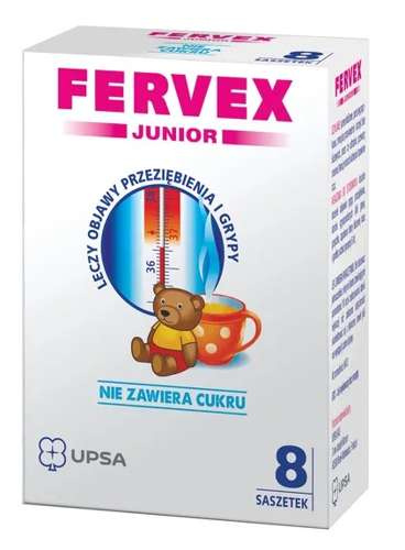 FERVEX Junior x 8 saszetek - opinie, działanie, skład - Upsa - i-Apteka.pl