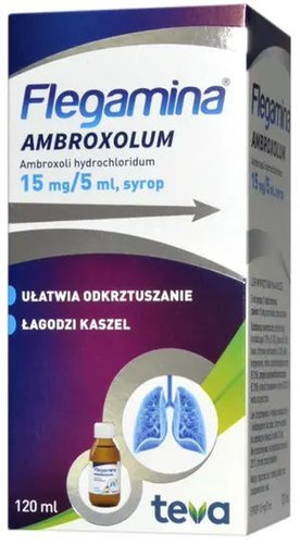 Flegamina ambroxolum 0,015 g/5ml 120ml - opinie, działanie, skład ...