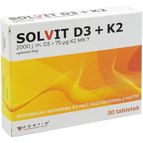 Solvit D3 + K2 x 30 tabletek - opinie, działanie, skład - Fortis ...