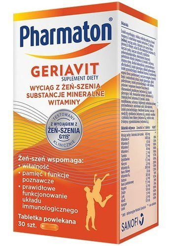 Pharmaton Geriavit x 30 tabletek - opinie, działanie, skład ...