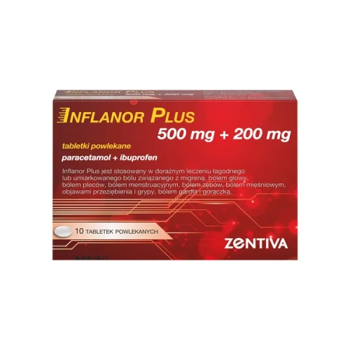 Inflanor Plus 500mg + 200mg x 10 tabletek - opinie, działanie, skład ...
