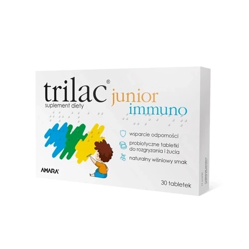Trilac Junior Immuno x 30 tabletek | cena, opinie, dawkowanie, skład ...