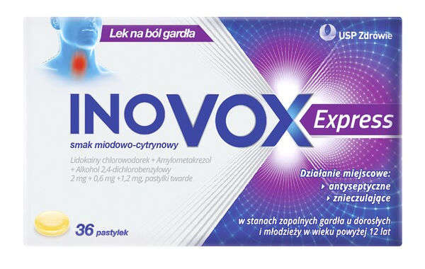 Inovox Express smak miodowo-cytrynowy x 36 pastylek - opinie, działanie ...
