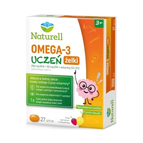 Naturell Omega 3 Uczeń żelki x 27 sztuk - opinie, działanie, skład - USP zdrowie - i-Apteka.pl
