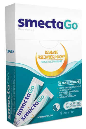 SmectaGo 3g x 12 saszetek - opinie, działanie, skład - Ipsen Pharma - i ...