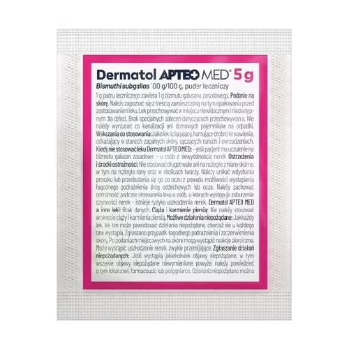 Dermatol Apteo Med puder 5g - opinie, działanie, skład - Synoptis ...