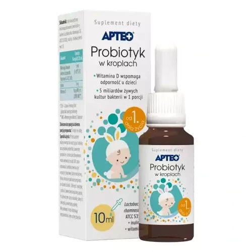 APTEO Probiotyk w kroplach z witaminą D 10ml - opinie, działanie, skład ...