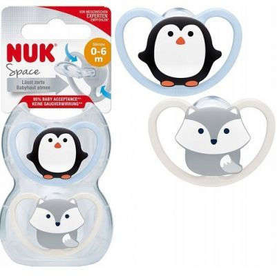 NUK SPACE Smoczek silikonowy uspokajający (0-6m) x 2 sztuki - opinie, działanie, skład - Baby ...