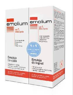 EMOLIUM Emulsja do ciała 200ml + Emulsja do kąpieli 200ml GRATIS ...